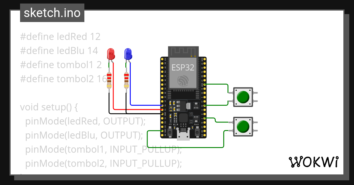 Push button - Wokwi ESP32, STM32, Arduino Simulator