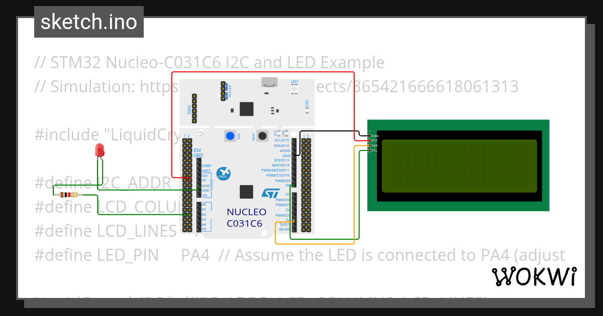 ST Nucleo Simple LED - Wokwi ESP32, STM32, Arduino Simulator