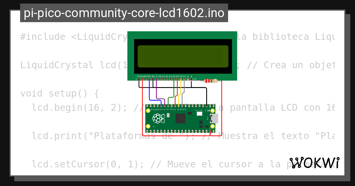 Ejemplo 1 Pi Pico Wokwi Esp32 Stm32 Arduino Simulator 8741