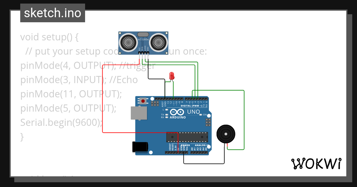 Distance Sensor Wokwi Esp32 Stm32 Arduino Simulator 9390