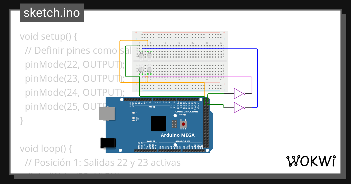 matriz 4 leds 1 - Wokwi ESP32, STM32, Arduino Simulator