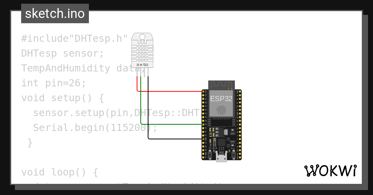 Dht22 Temprature Sensor Wokwi Esp32 Stm32 Arduino Simulator