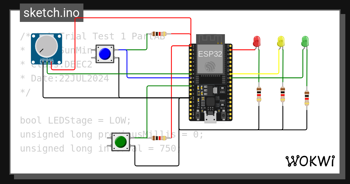 测试 Led 闪烁间隔750ms Wokwi Esp32 Stm32 Arduino Simulator 7372