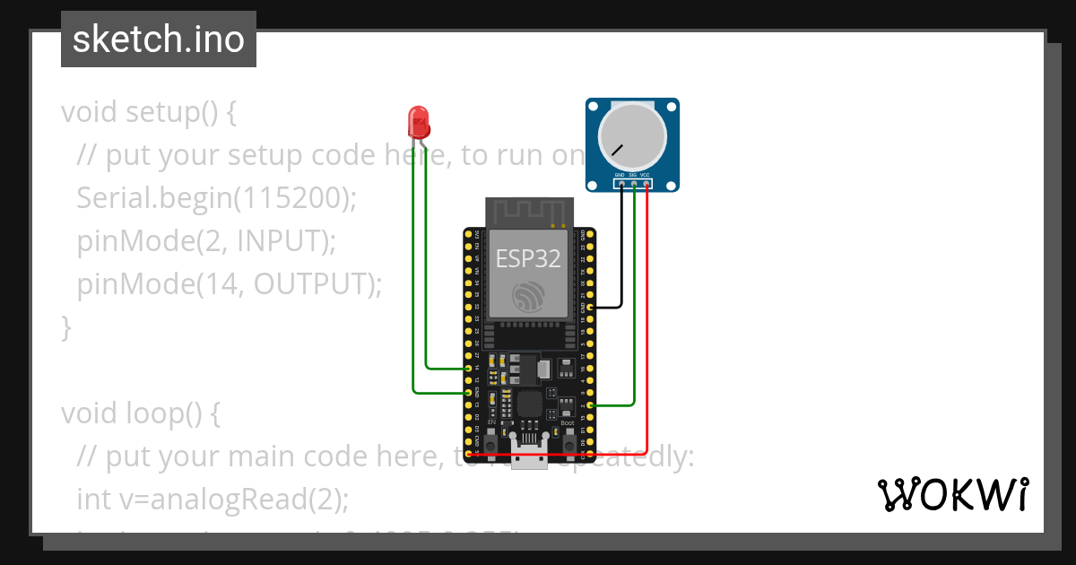 Potentiometer - Wokwi ESP32, STM32, Arduino Simulator