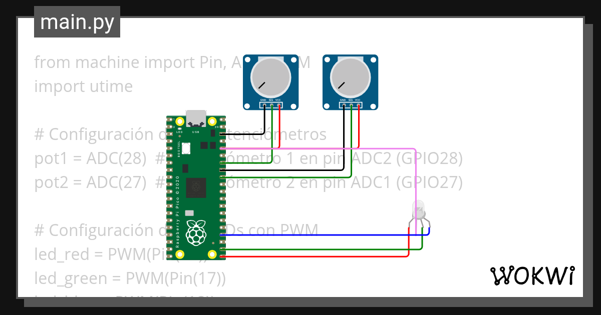 Potenciometro Color Y Potenciometro Intensidad Wokwi Esp32 Stm32 Arduino Simulator 8145