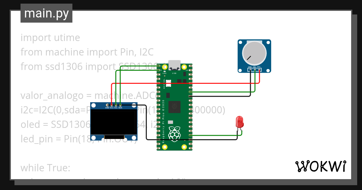potenciometro_oled_led - Wokwi ESP32, STM32, Arduino Simulator
