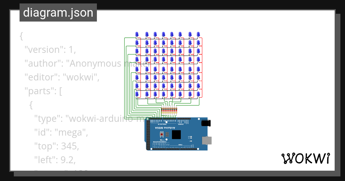 LED matrix_Pattern_3 - Wokwi ESP32, STM32, Arduino Simulator