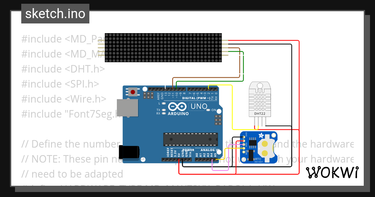 Jam digital dan Temperature & Humidity - Wokwi ESP32, STM32, Arduino ...