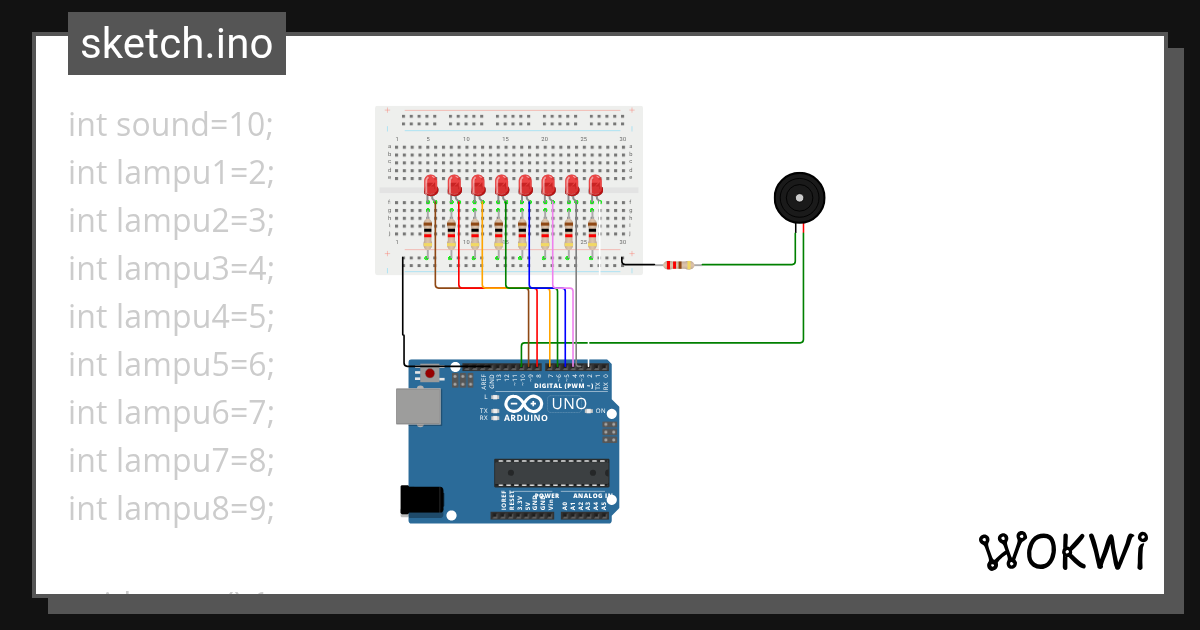 lagu lampu - Wokwi ESP32, STM32, Arduino Simulator