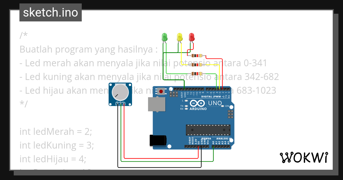 pot & 3led_Damar Permadi A - Wokwi ESP32, STM32, Arduino Simulator