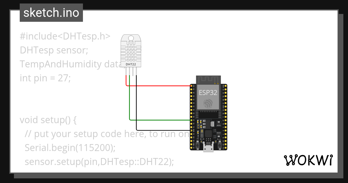 temp and humidity - Wokwi ESP32, STM32, Arduino Simulator