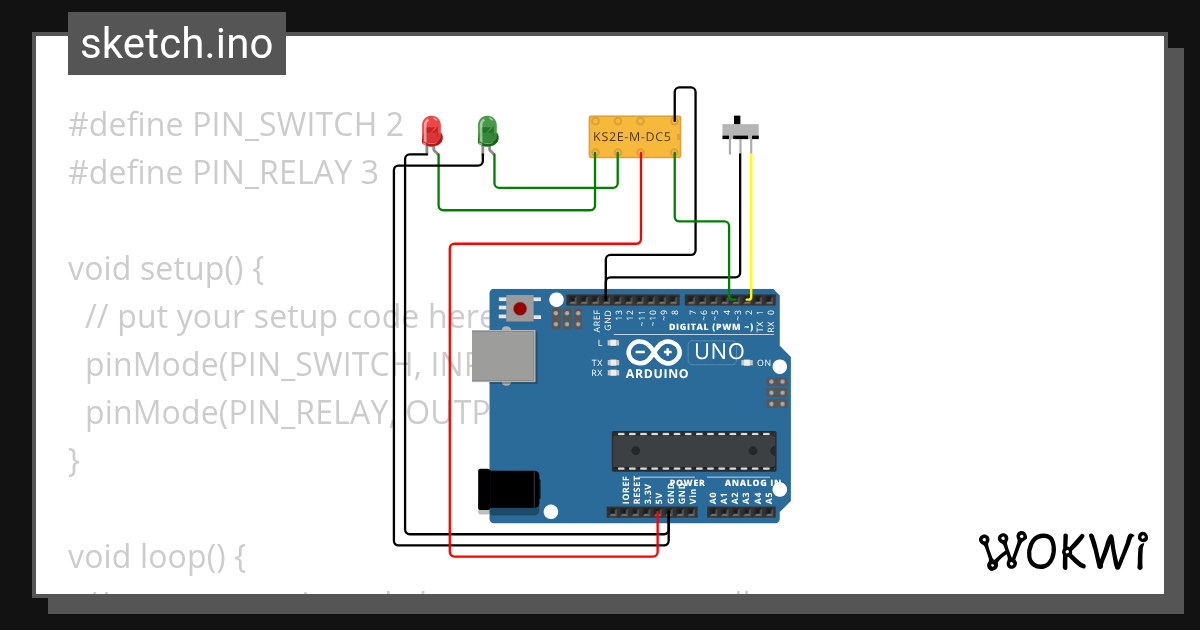 uno_relay_switch_led - Wokwi ESP32, STM32, Arduino Simulator