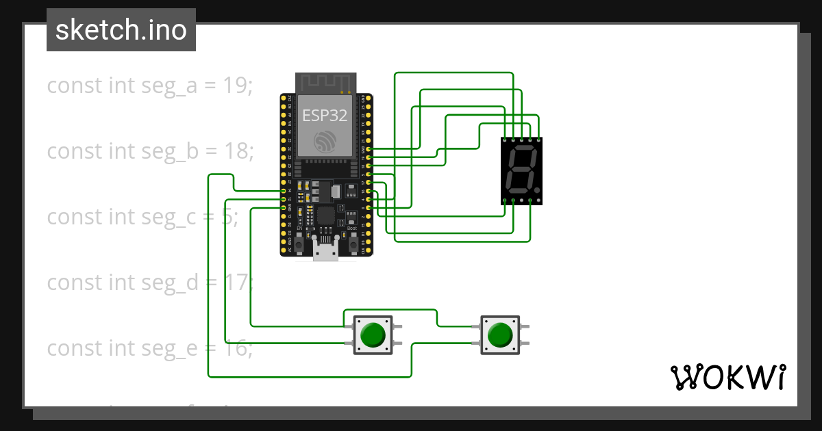 Seven Segment 4and5 Wokwi Esp32 Stm32 Arduino Simulator