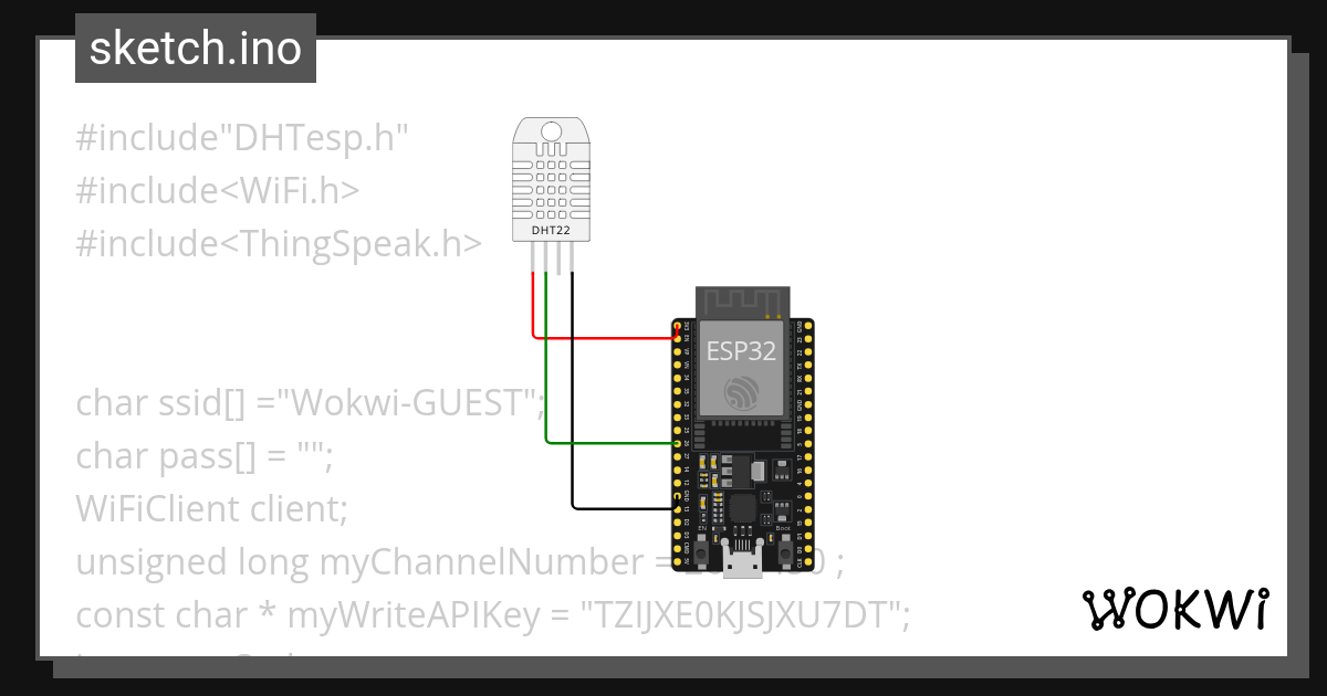 Dhtesp And Thingspeak Wokwi Esp32 Stm32 Arduino Simulator 