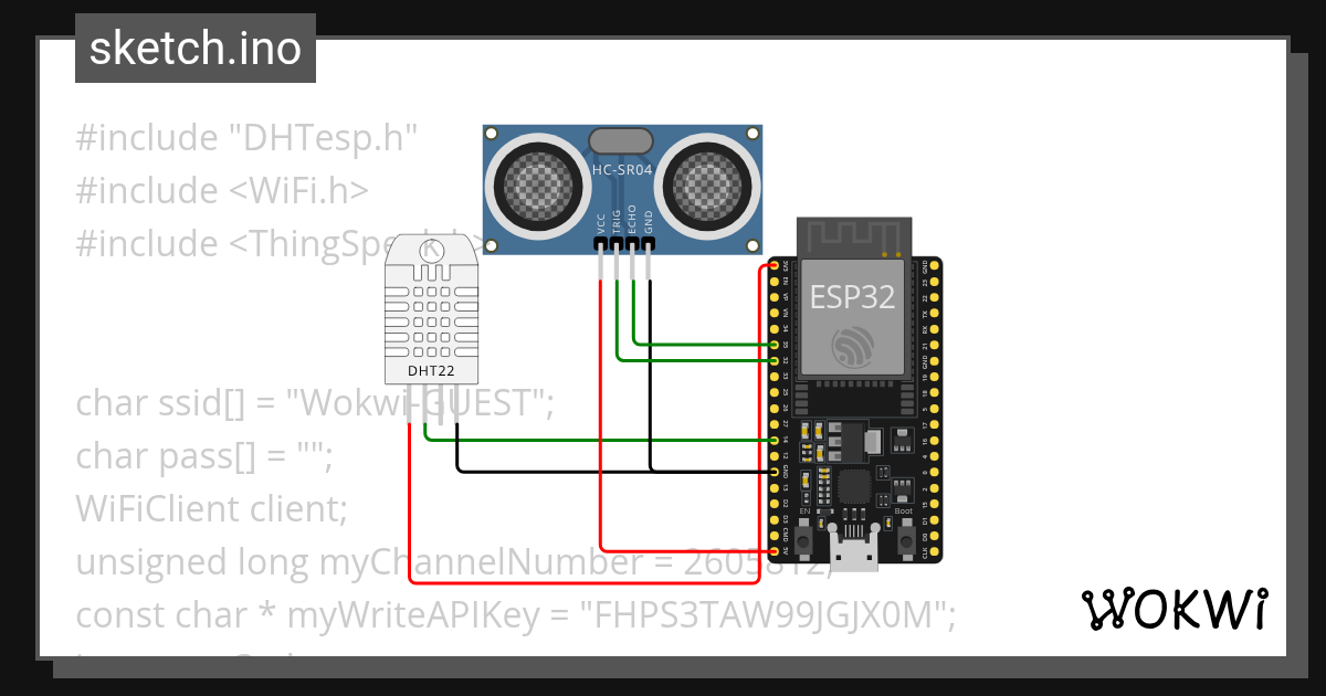 ultra x dht - Wokwi ESP32, STM32, Arduino Simulator