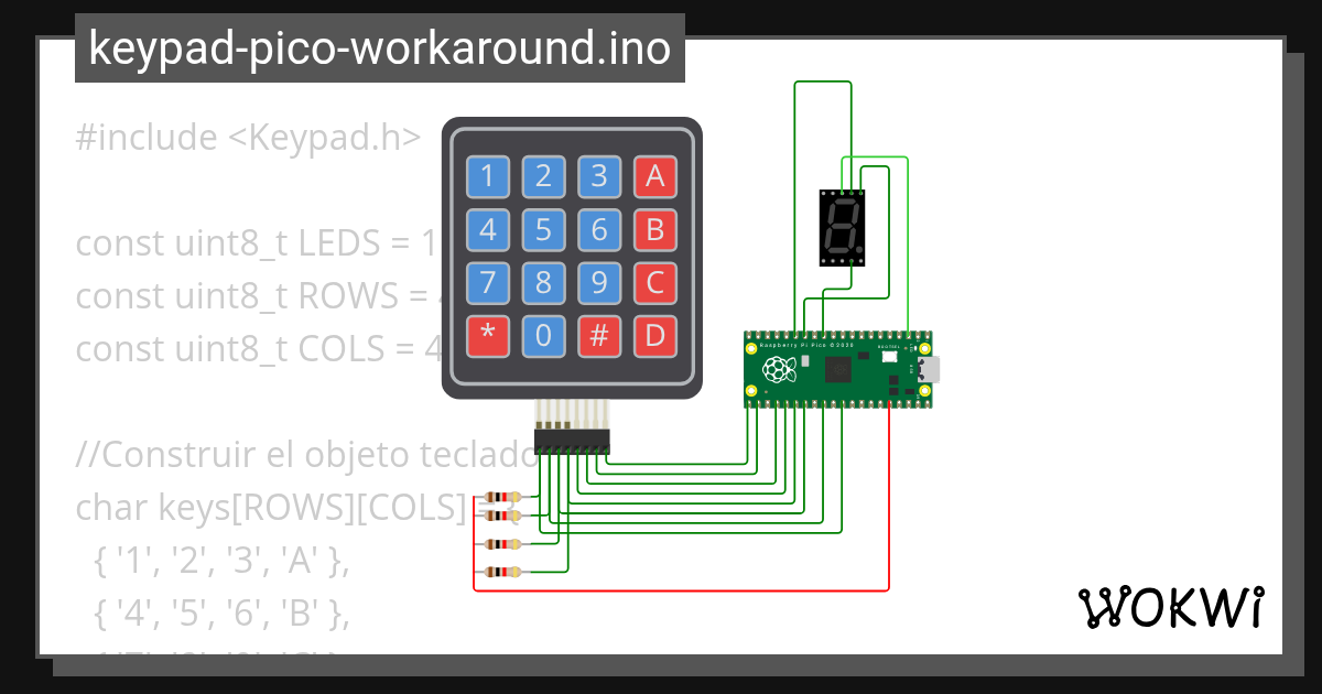 7Seg with Matrix-KeyBoard - Wokwi ESP32, STM32, Arduino Simulator