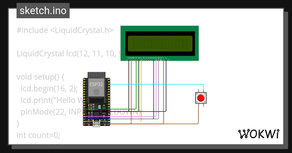 lcd display - Wokwi ESP32, STM32, Arduino Simulator