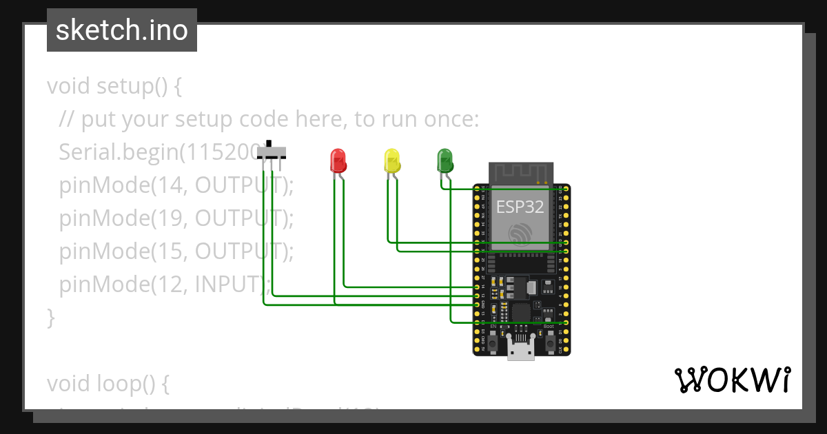 Traffic Light Wokwi Esp32 Stm32 Arduino Simulator 2021