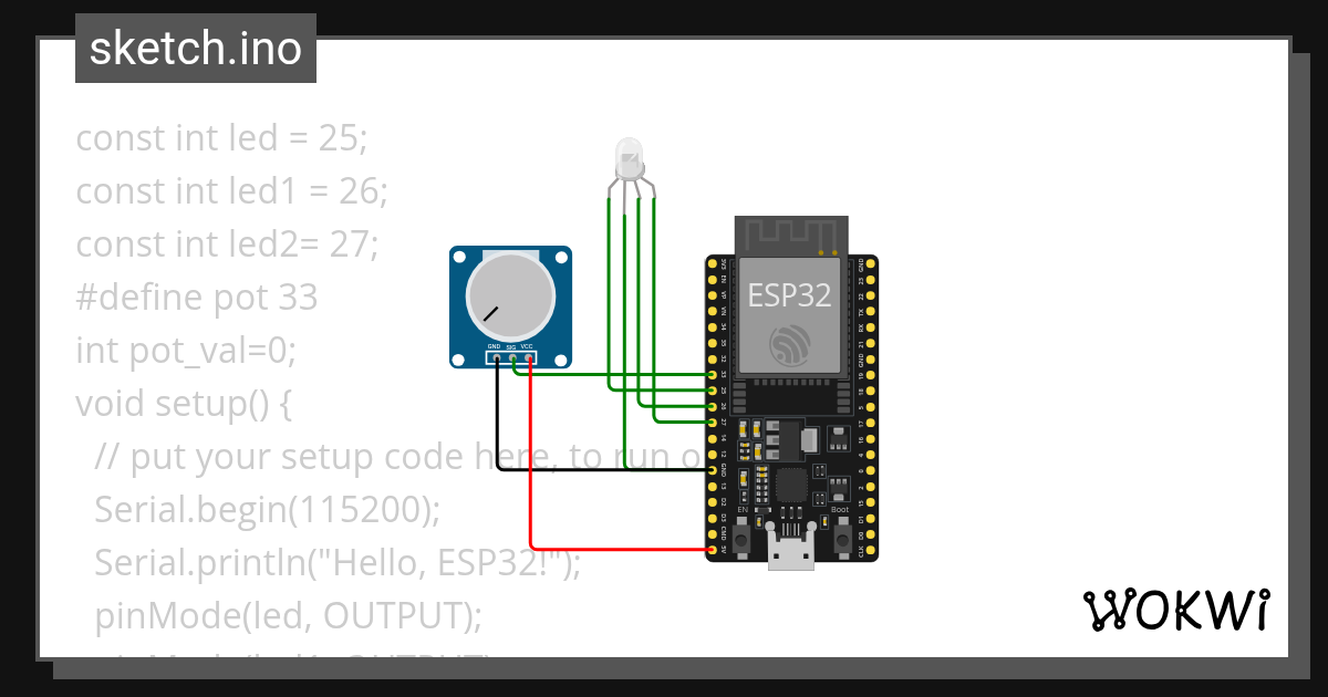 potentiometer - Wokwi ESP32, STM32, Arduino Simulator