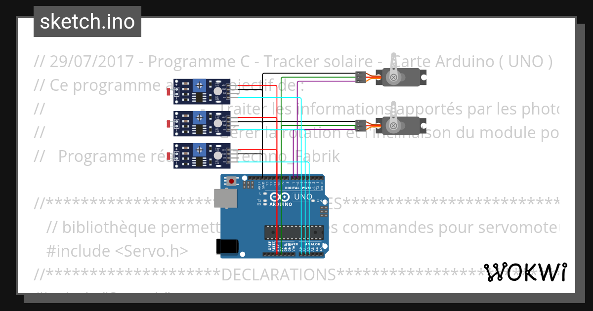 suiveur solaire - Wokwi ESP32, STM32, Arduino Simulator