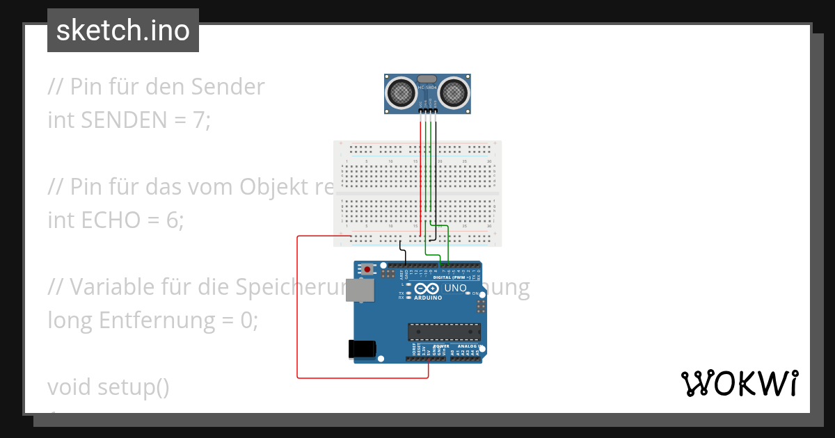Entfernung_Ultraschall_Funduino - Wokwi ESP32, STM32, Arduino Simulator
