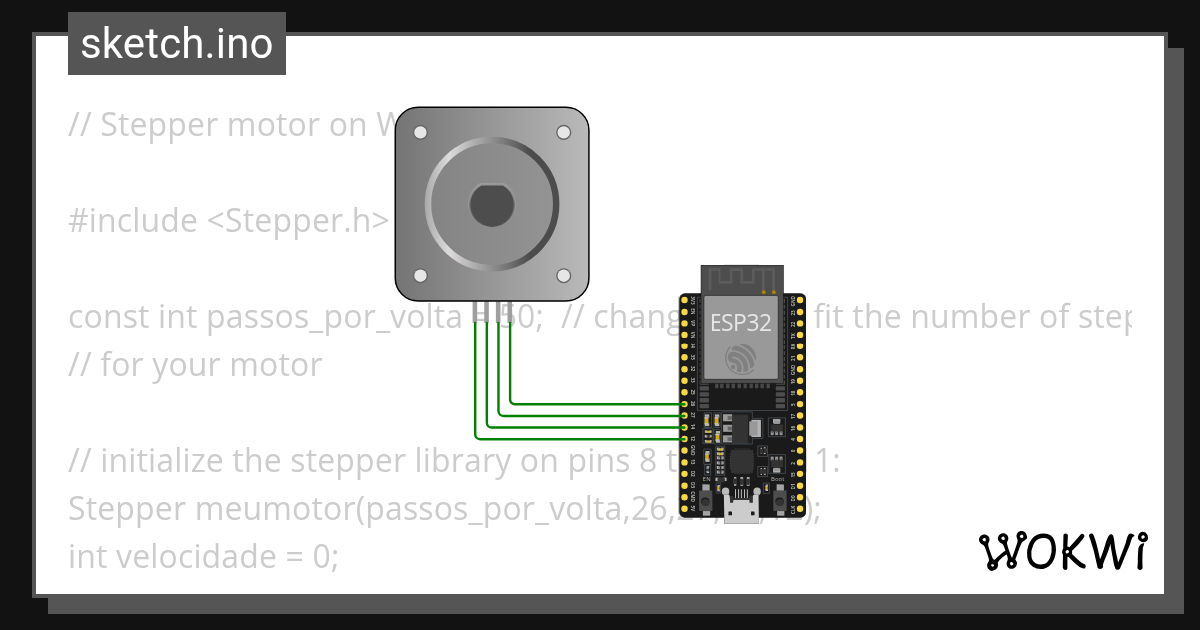 esp 32 stepper motor azola - Wokwi ESP32, STM32, Arduino Simulator