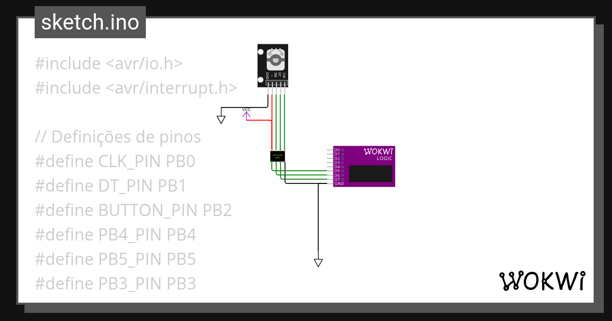attiny rotary decoder (incomplete) - Wokwi ESP32, STM32, Arduino Simulator