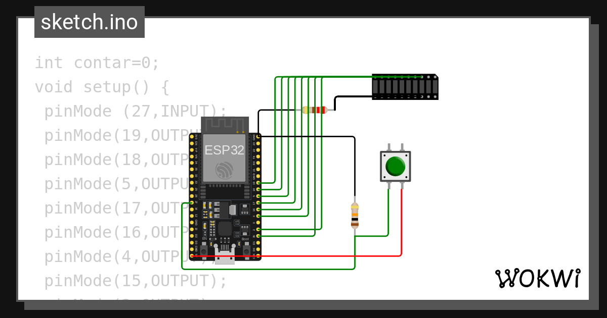 Ejercicio 3 Palabra Boton Wokwi Esp32 Stm32 Arduino Simulator