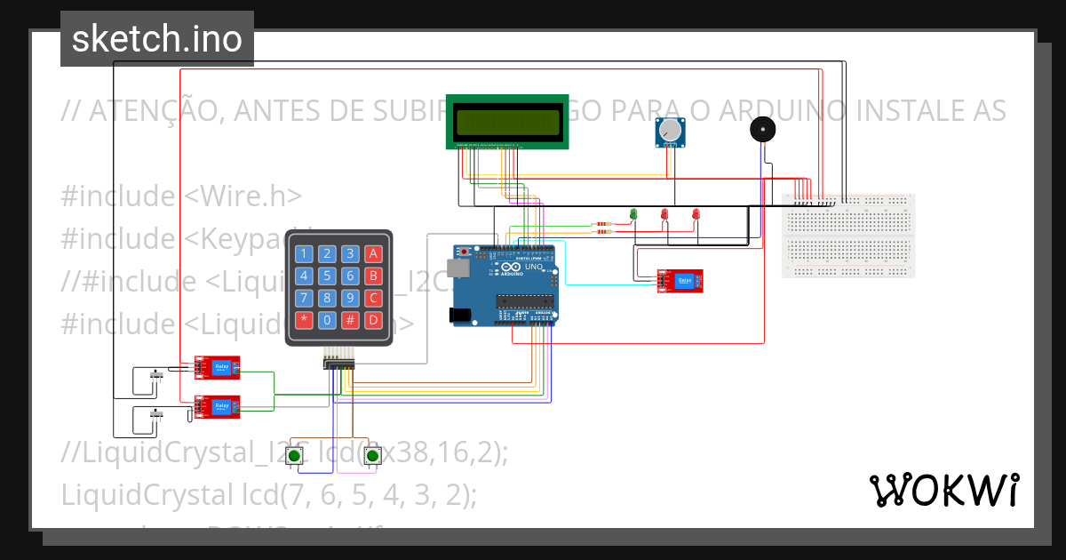 Fake Bomb Airsoft - Código modificado Copy - Wokwi ESP32, STM32, Arduino Simulator
