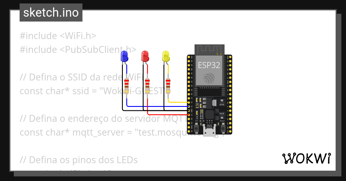 Acender lâmpadas de forma remota - Wokwi ESP32, STM32, Arduino Simulator