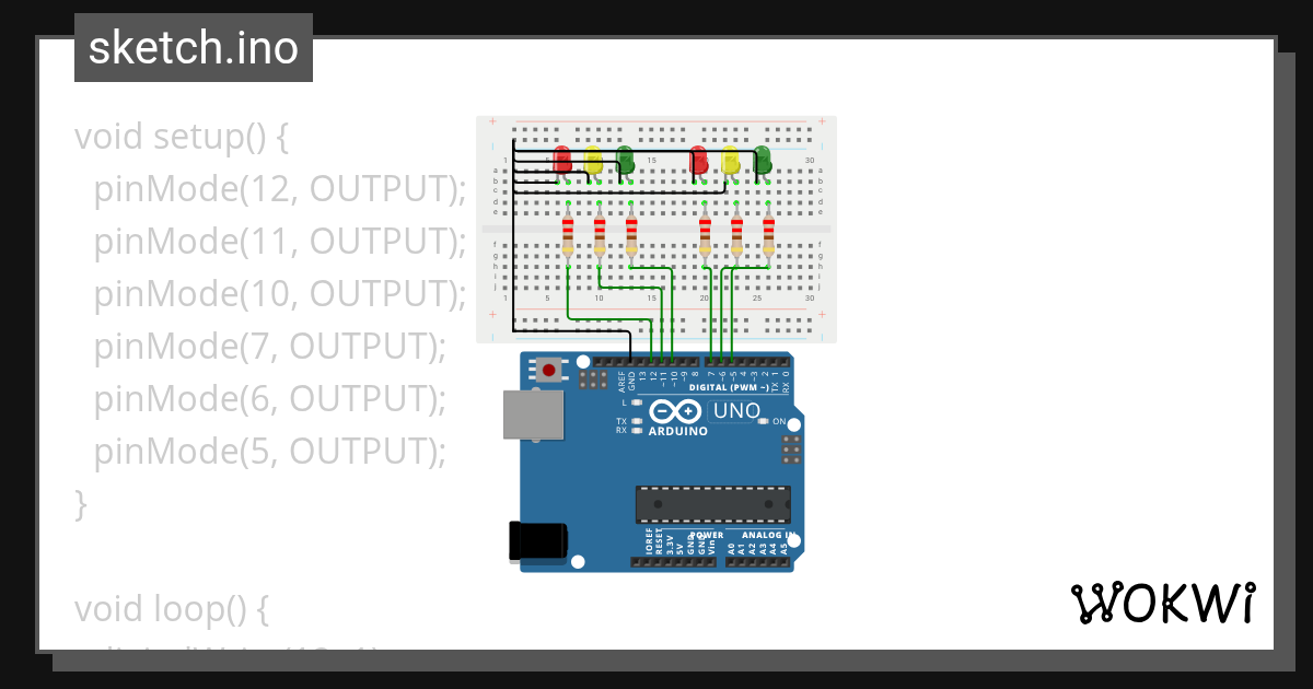 2 Cruce de semaforos - Wokwi ESP32, STM32, Arduino Simulator