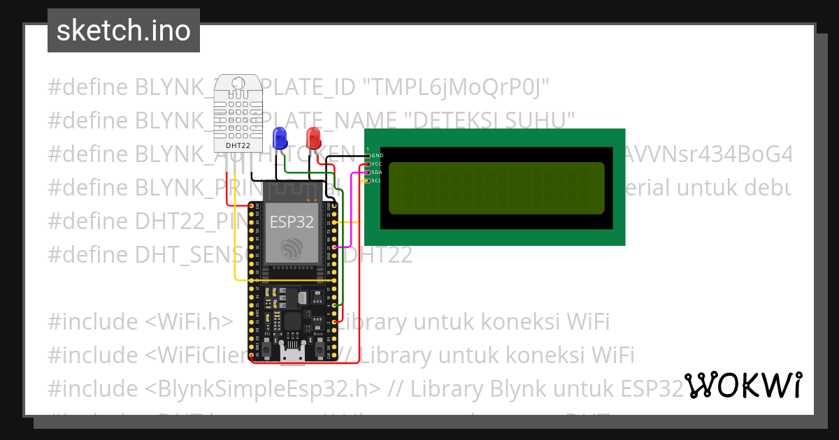 IoT Sensor Suhu - Wokwi ESP32, STM32, Arduino Simulator
