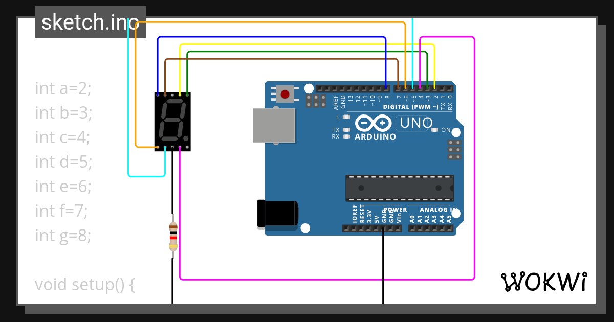 Sevensegment Katoda Wokwi Esp32 Stm32 Arduino Simulator