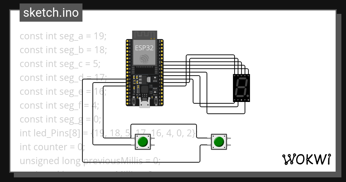 traffic ligh, 7seg rev - Wokwi ESP32, STM32, Arduino Simulator