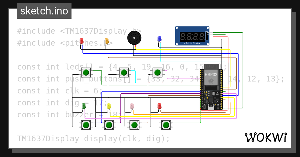 Whack A Mole Game Copy Wokwi Esp32 Stm32 Arduino Simulator