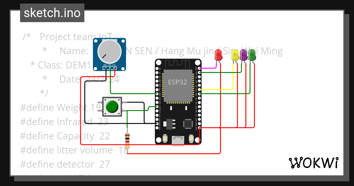 Iot team project - Wokwi ESP32, STM32, Arduino Simulator