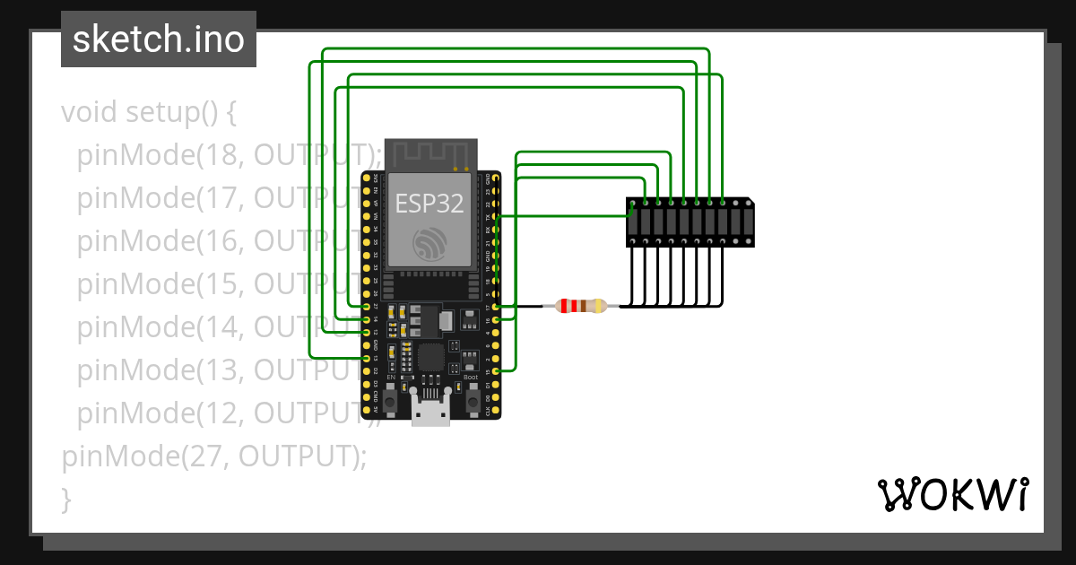 Led Bar Wokwi Esp32 Stm32 Arduino Simulator 