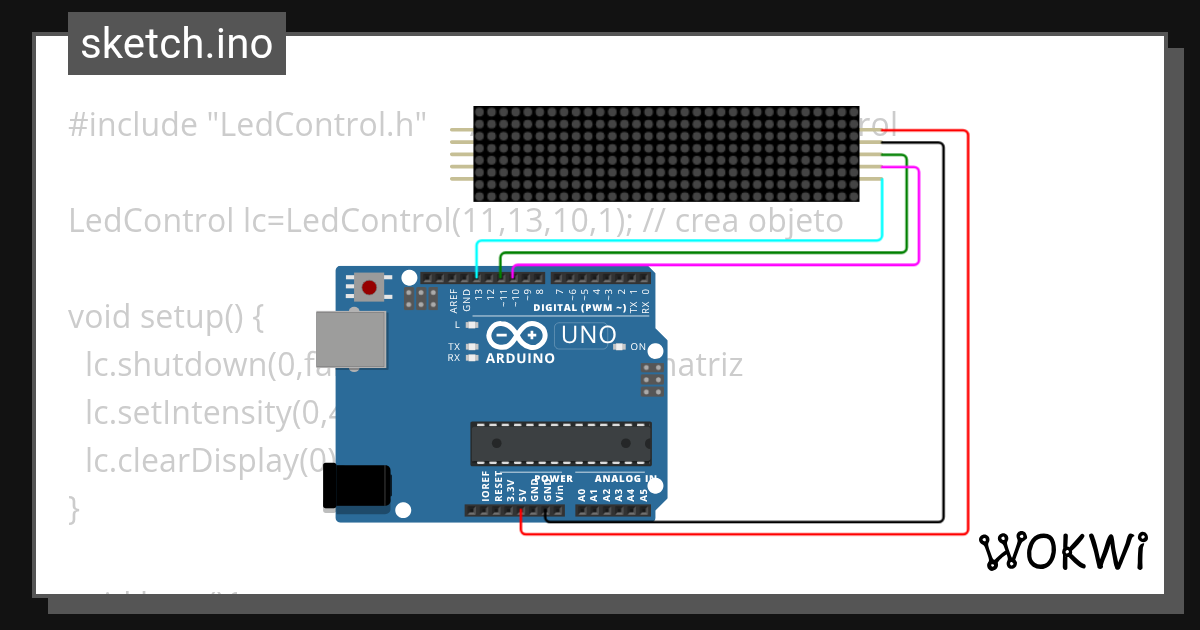 8*8 primer - Wokwi ESP32, STM32, Arduino Simulator