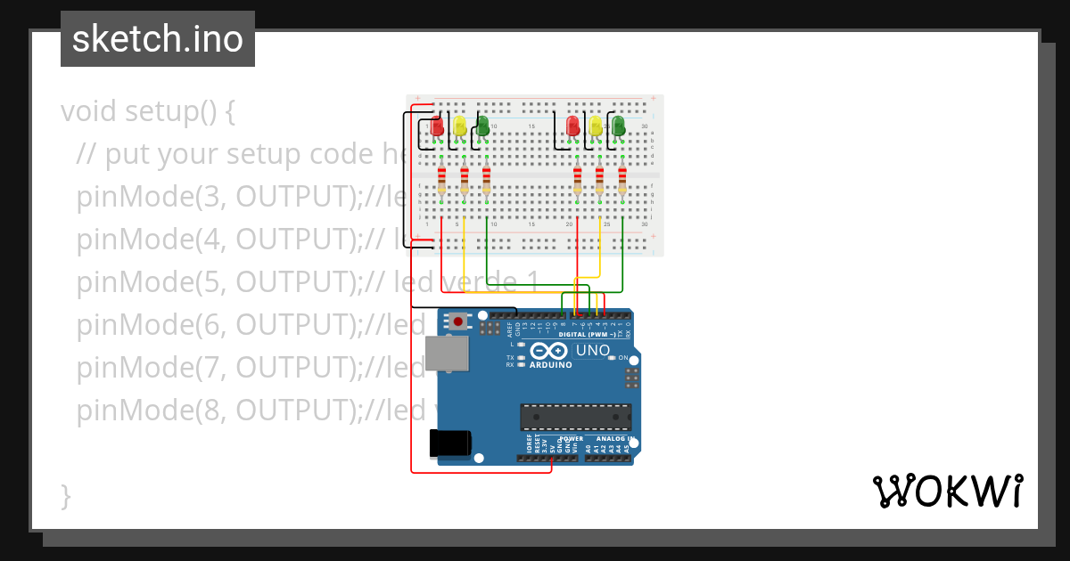 cruce de semaforos - Wokwi ESP32, STM32, Arduino Simulator