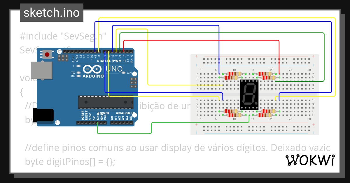 Display De 7 Segmentos Wokwi Esp32 Stm32 Arduino Simulator 
