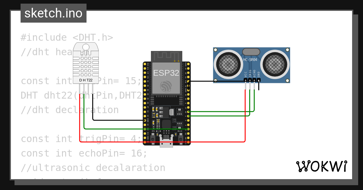 Ultrasonic Dhtsensor Wokwi Esp32 Stm32 Arduino Simulator