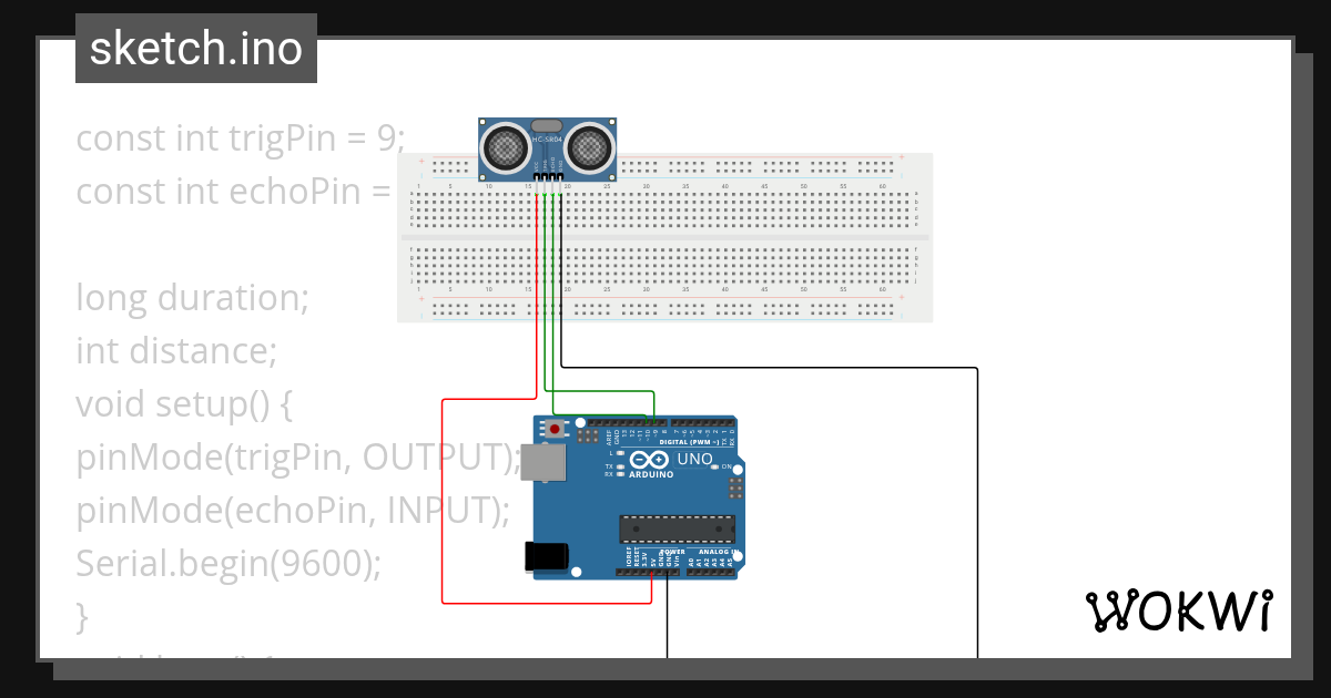 Ultrasonic Sensor Using Arduino Ide Wokwi Esp32 Stm32 Arduino Simulator 0765