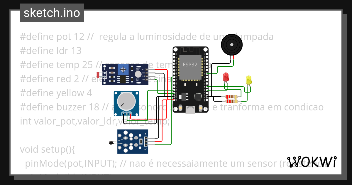 Leitura de sensores analógicos e impressão na serial Copy - Wokwi ESP32, STM32, Arduino Simulator