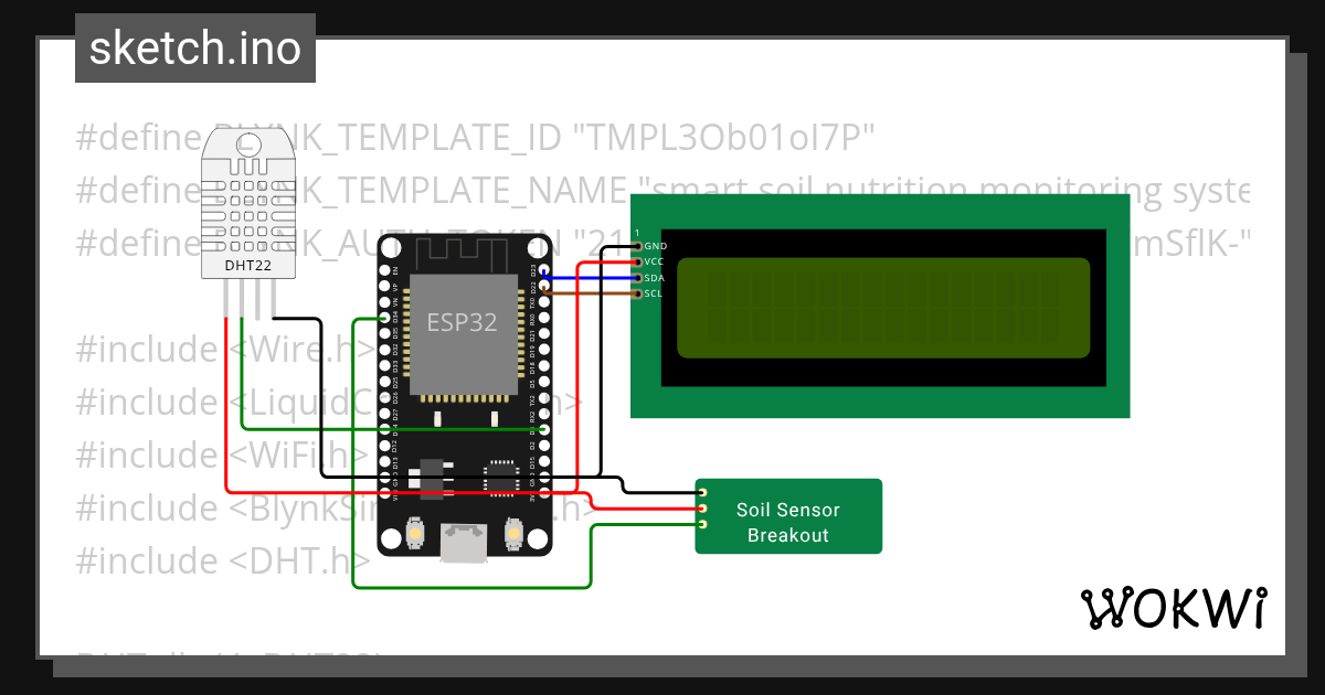 Smart Soil Nutrition Monitoring System - Wokwi ESP32, STM32, Arduino Simulator
