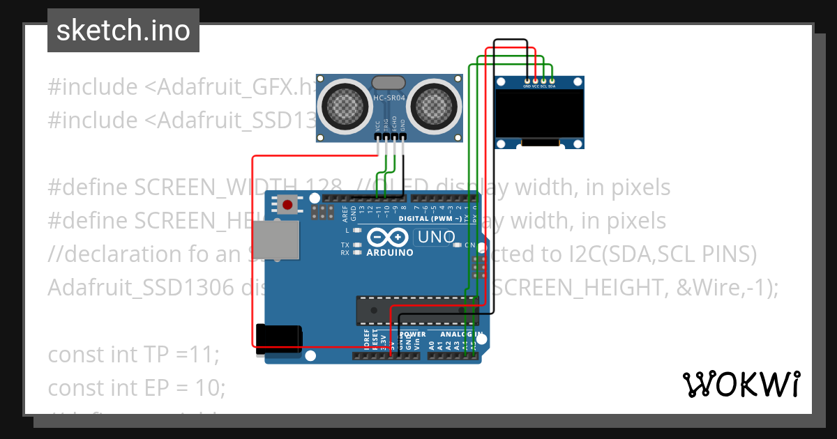 SENSOR COMBO OLED - Wokwi ESP32, STM32, Arduino Simulator