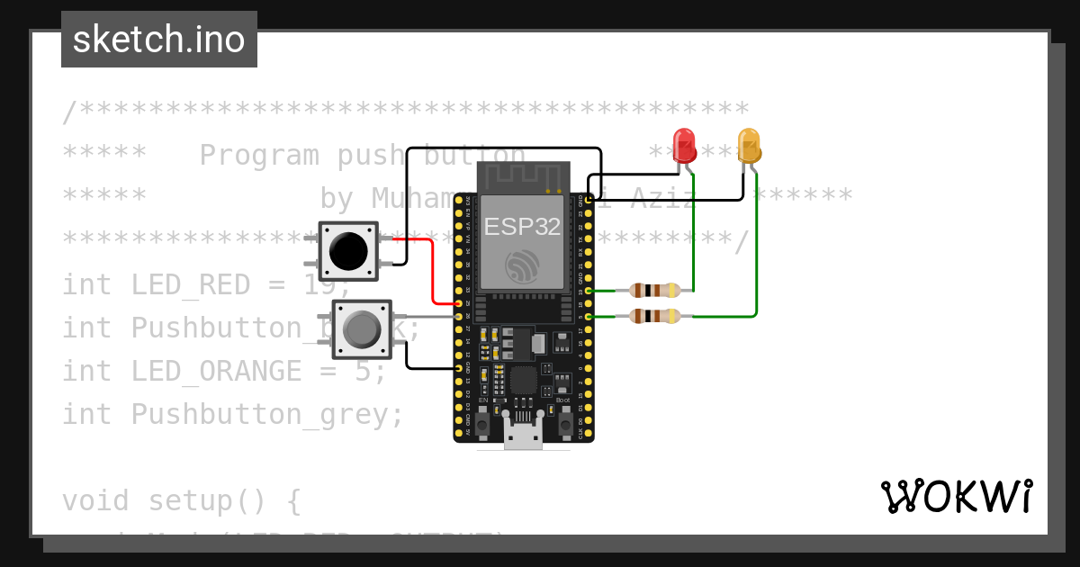 Push Button Hilmi Wokwi Esp32 Stm32 Arduino Simulator 8433