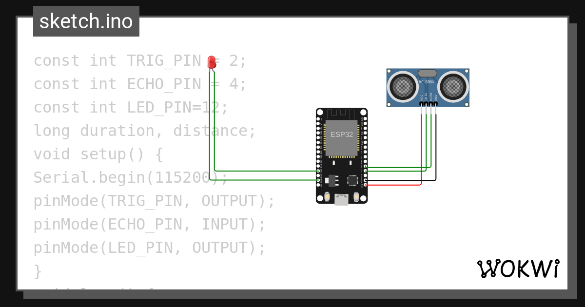 126 Gptc Ultra Sonic Sensor Led Esp32 Wokwi Esp32 Stm32 Arduino 7701