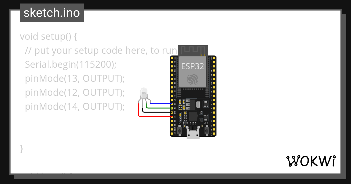 RGB Light - Wokwi ESP32, STM32, Arduino Simulator
