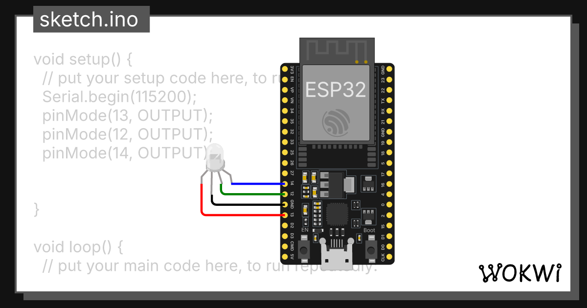 RGB Light Wokwi ESP32 STM32 Arduino Simulator