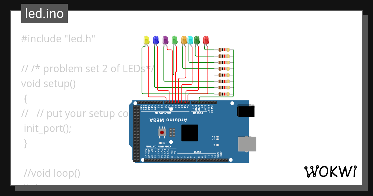led control programming - Wokwi ESP32, STM32, Arduino Simulator